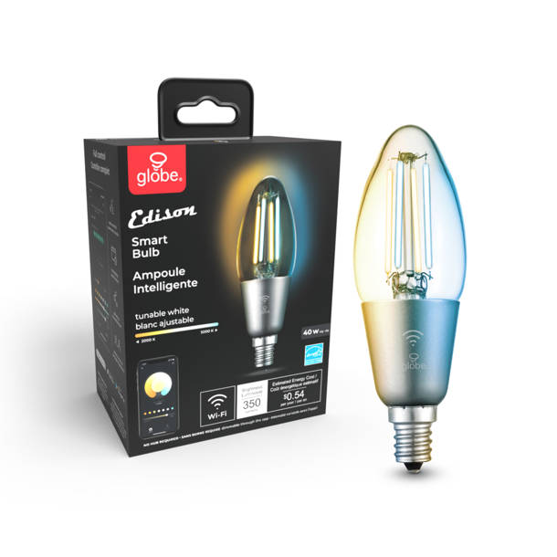 Globe Electric Company 40 Watt Equivalent B11 E12/Candelabra Dimmable LED Smart Bulb & Reviews ...